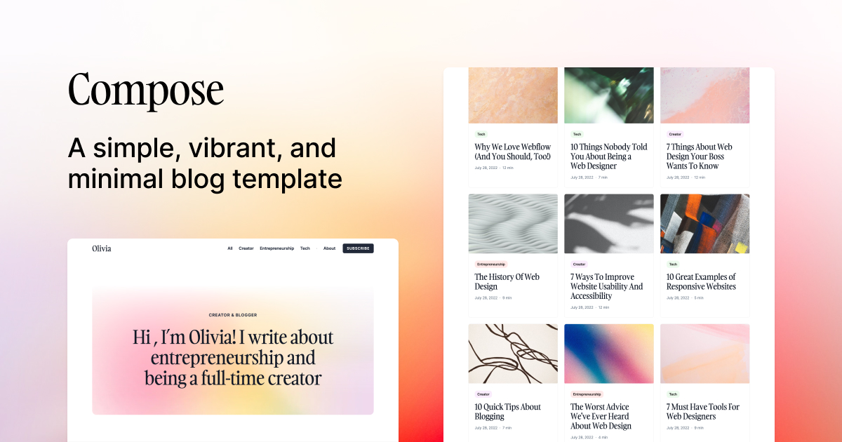 Compose · Webflow HTML website template