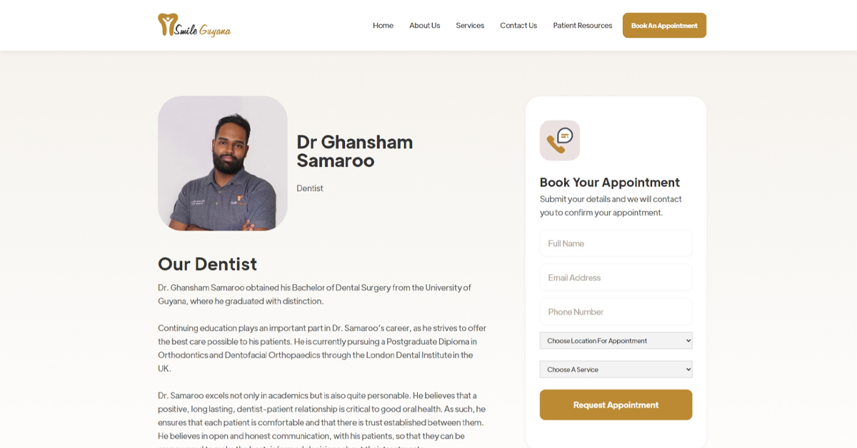 Dr Ghansham Samaroo - Smile Guyana Dental Services