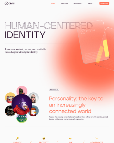 Civic - Web3 Landing Page Examples