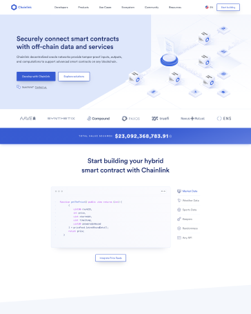 Chainlink - Web3 Landing Page Examples