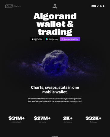 Defly - Web3 Landing Page Examples