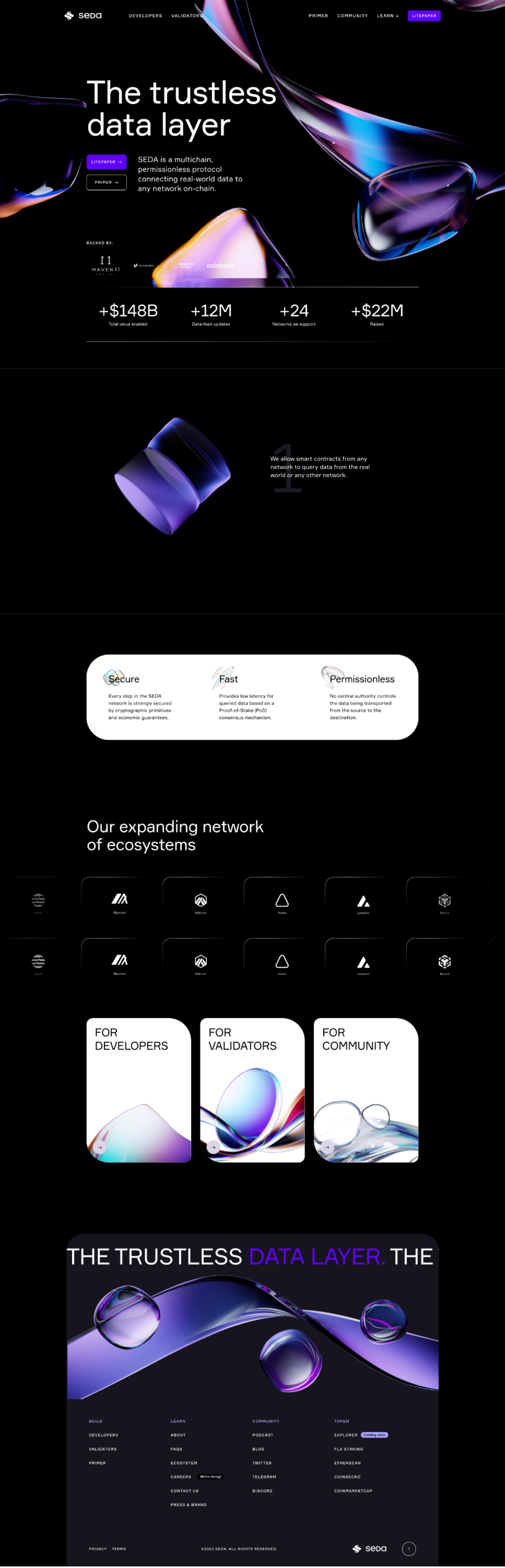 Seda - Web3 Landing Page Examples