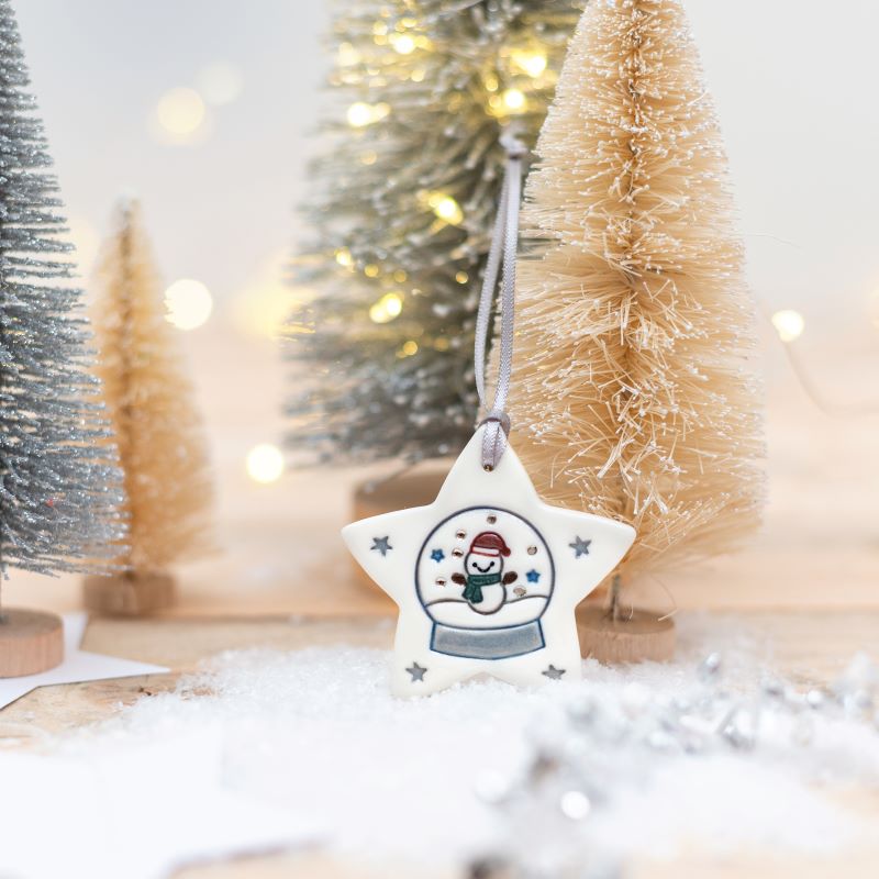 Snow Globe Star - Hand made Ceramic and Porcelain Gifts