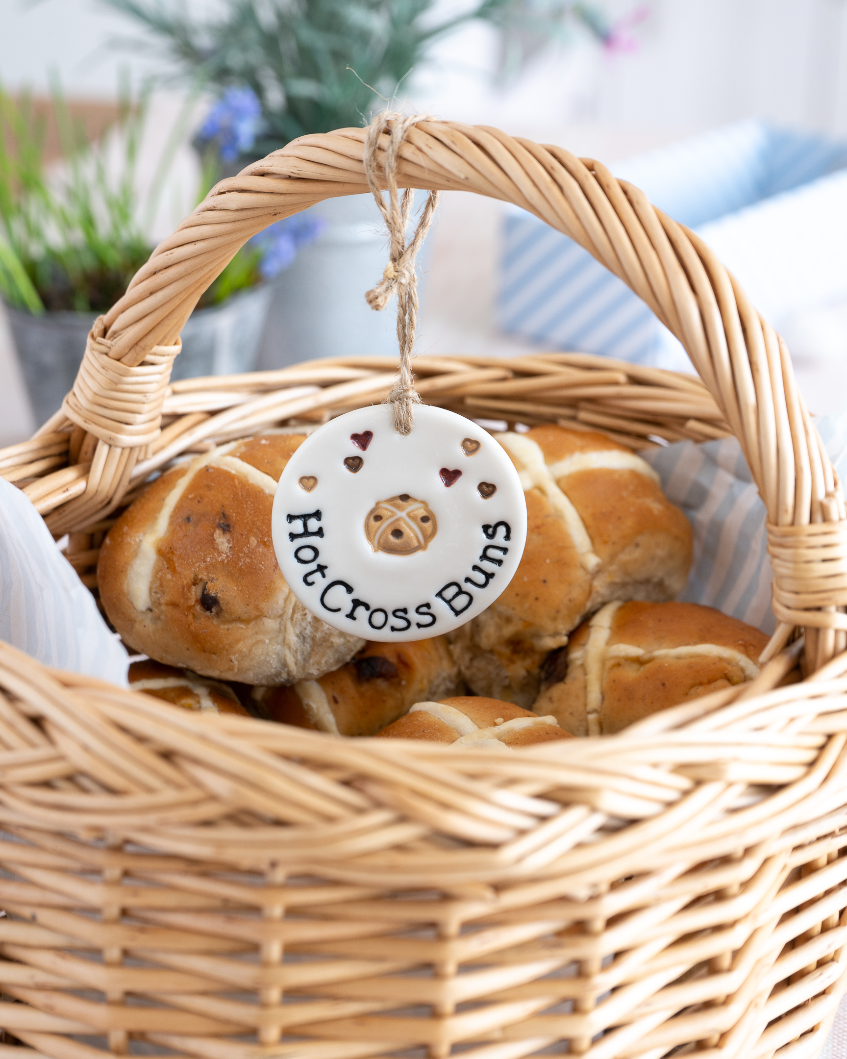 Hot Cross Buns Button - Hand made Ceramic and Porcelain Gifts