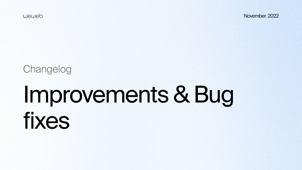 November improvements & bug fixes