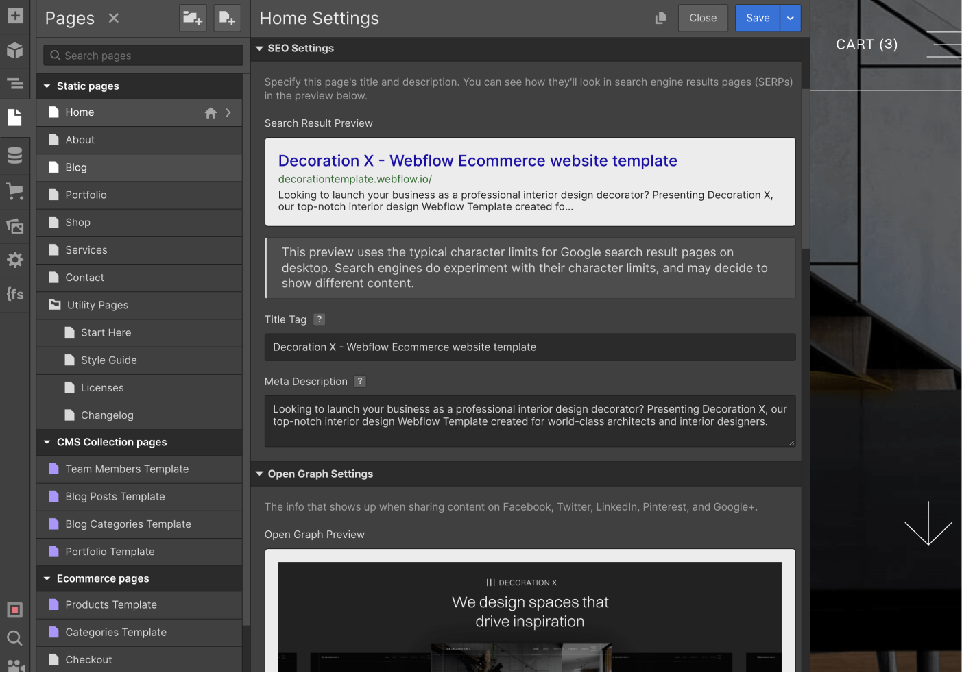 Start Here - Decoration X - Webflow Ecommerce website template