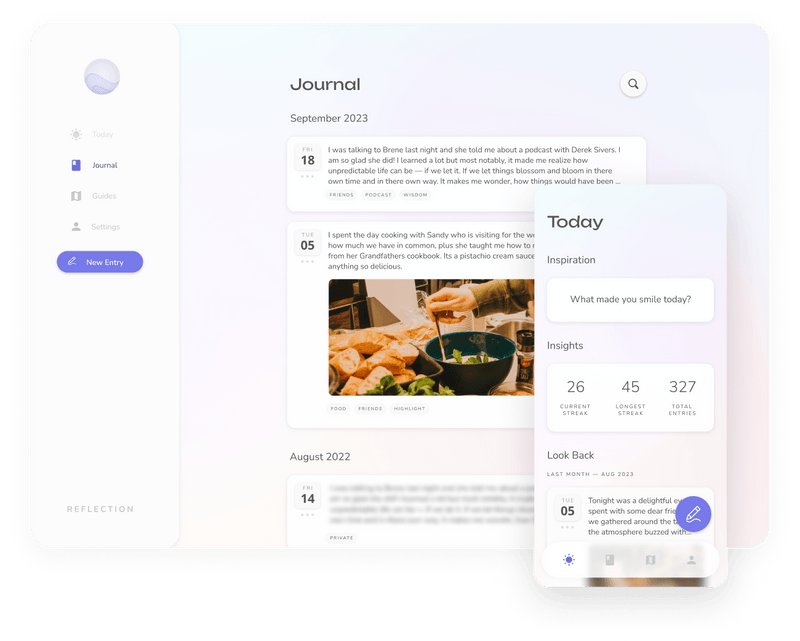 Self Reflection Journal App | Free Private Online Journal | Guided ...