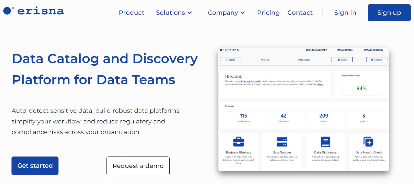 Erisna - Data Discovery, Catalog & Validation Platform