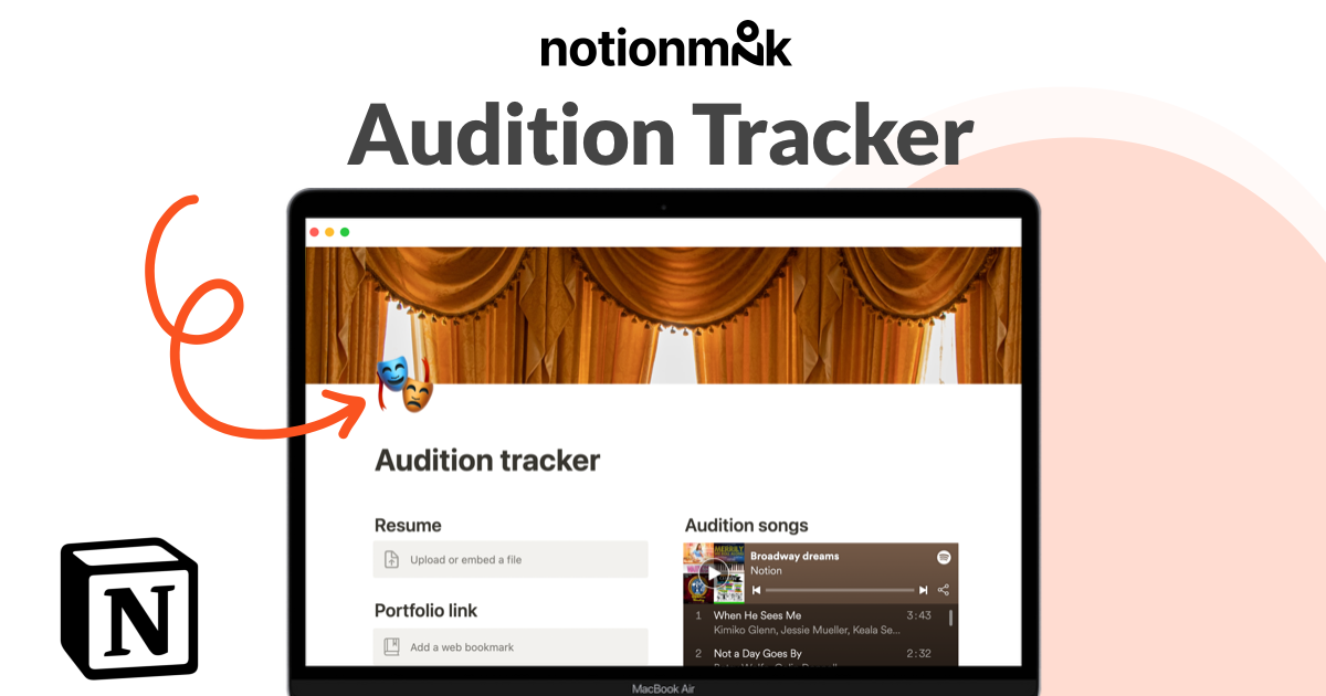 Audition Tracker Notion Template by Notion