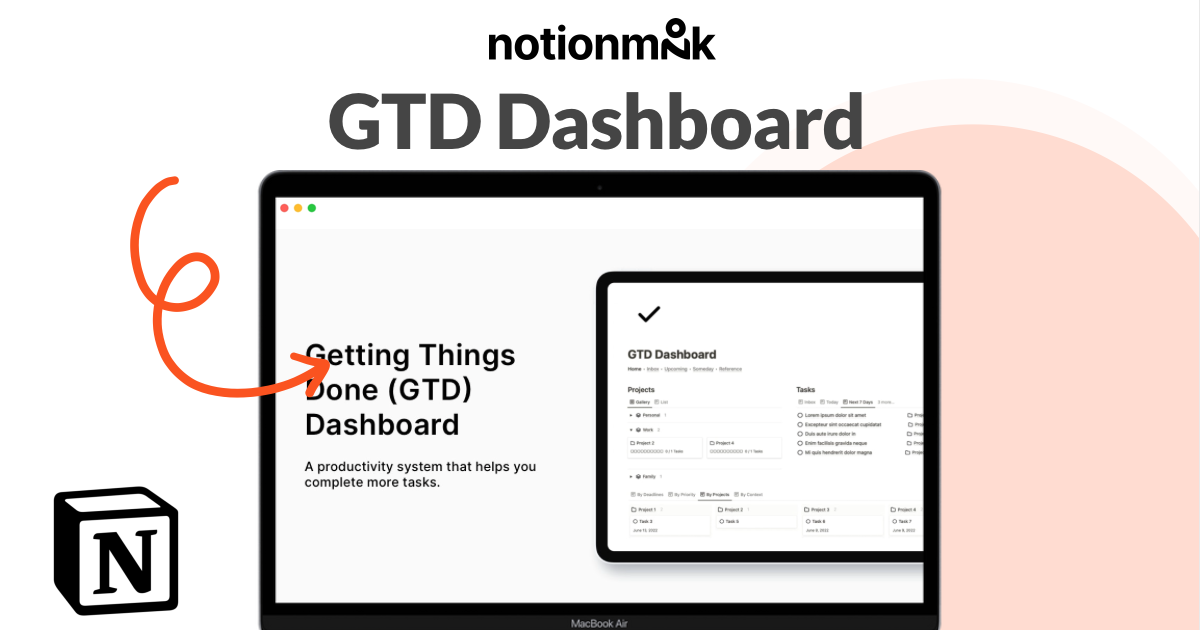 GTD Dashboard Notion Template: Stay on Top of Your Tasks with Easlo