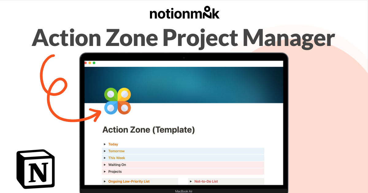 Action Zone Task/Project Manager: Notion Template by August Bradley