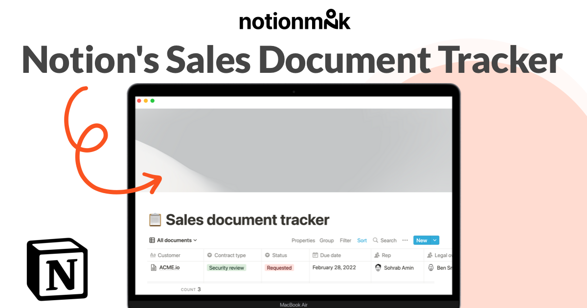 Notion's Sales Document Tracker - Free from Notion