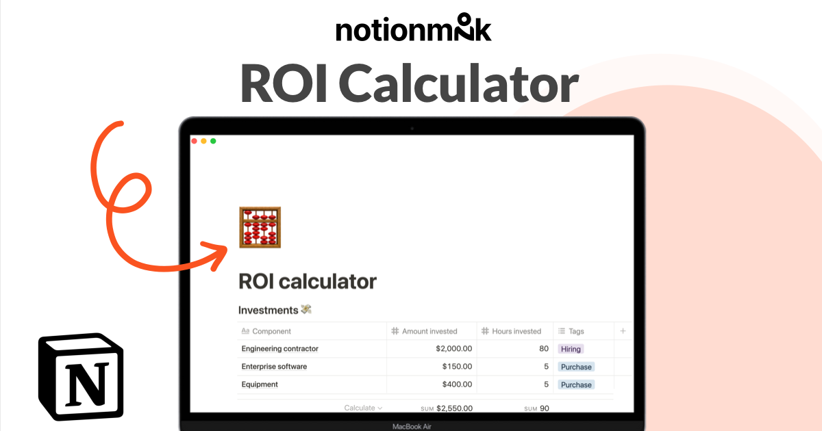 ROI Calculator Notion Template by Notion