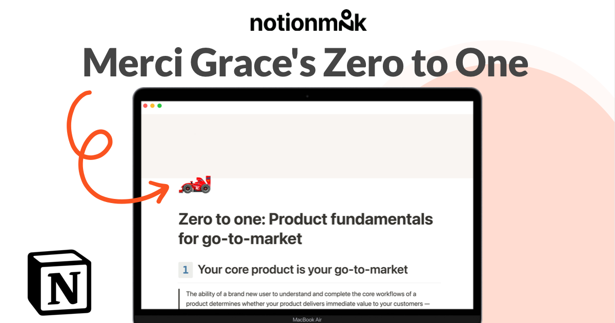 Merci Grace's Zero to One Framework Notion Template by Merci Grace