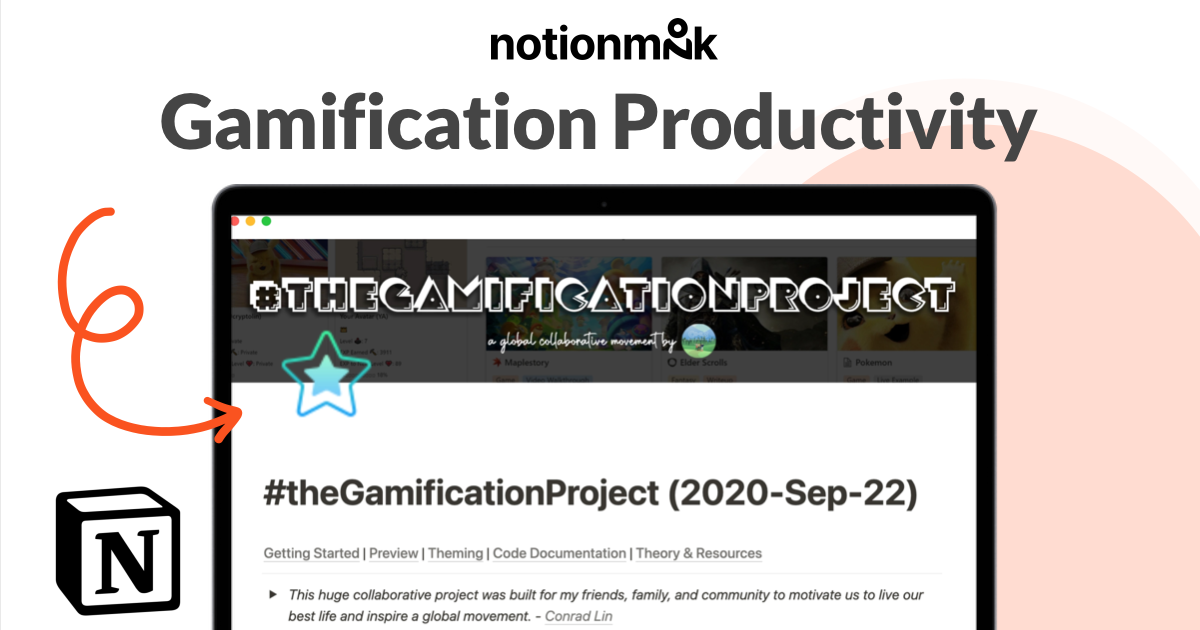 Conrad Lin's Gamification Productivity Project Notion Template: Boost ...