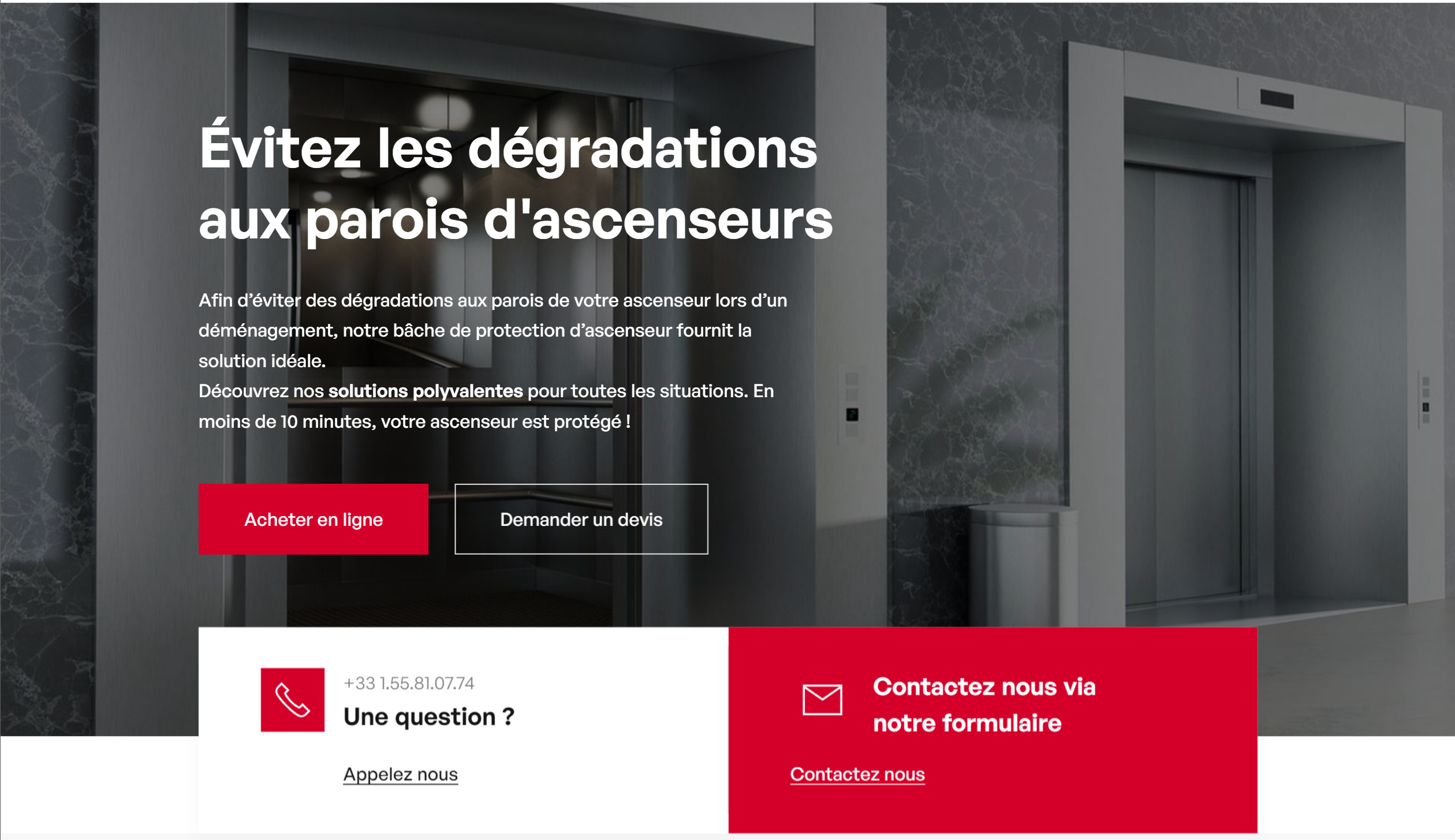 Bâches Ascenseurs - Des bâches de protection pour vos ascenseurs