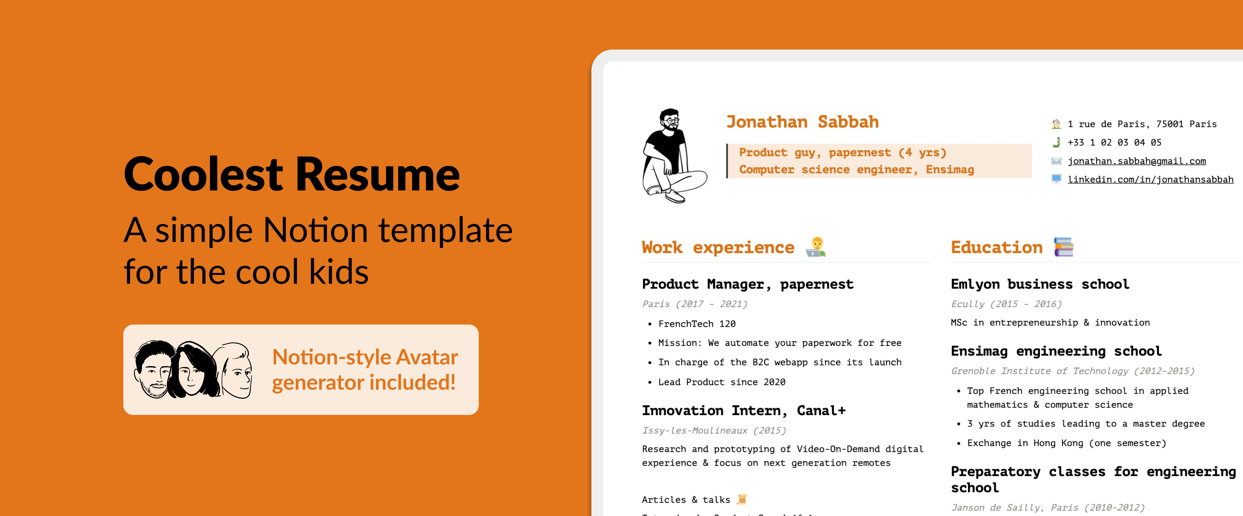 Coolest Resume Cv Notionway