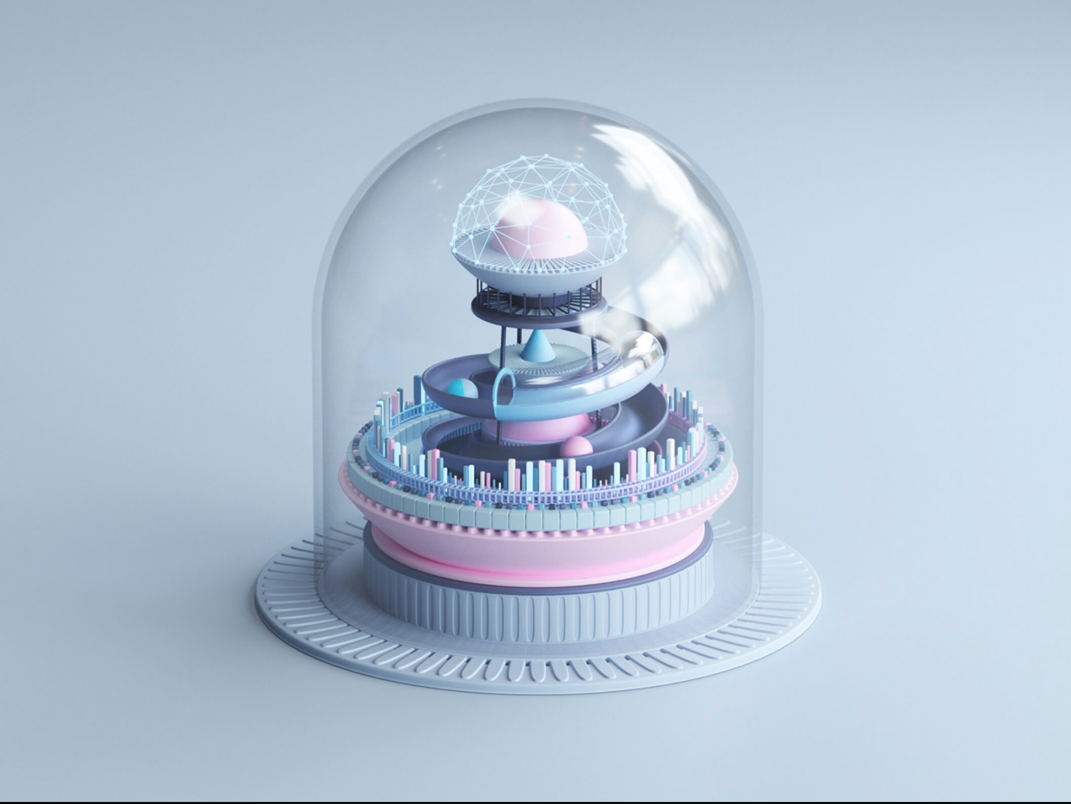 Blue 3D model dome inspiration | 3D model design inspiration, ideas ...