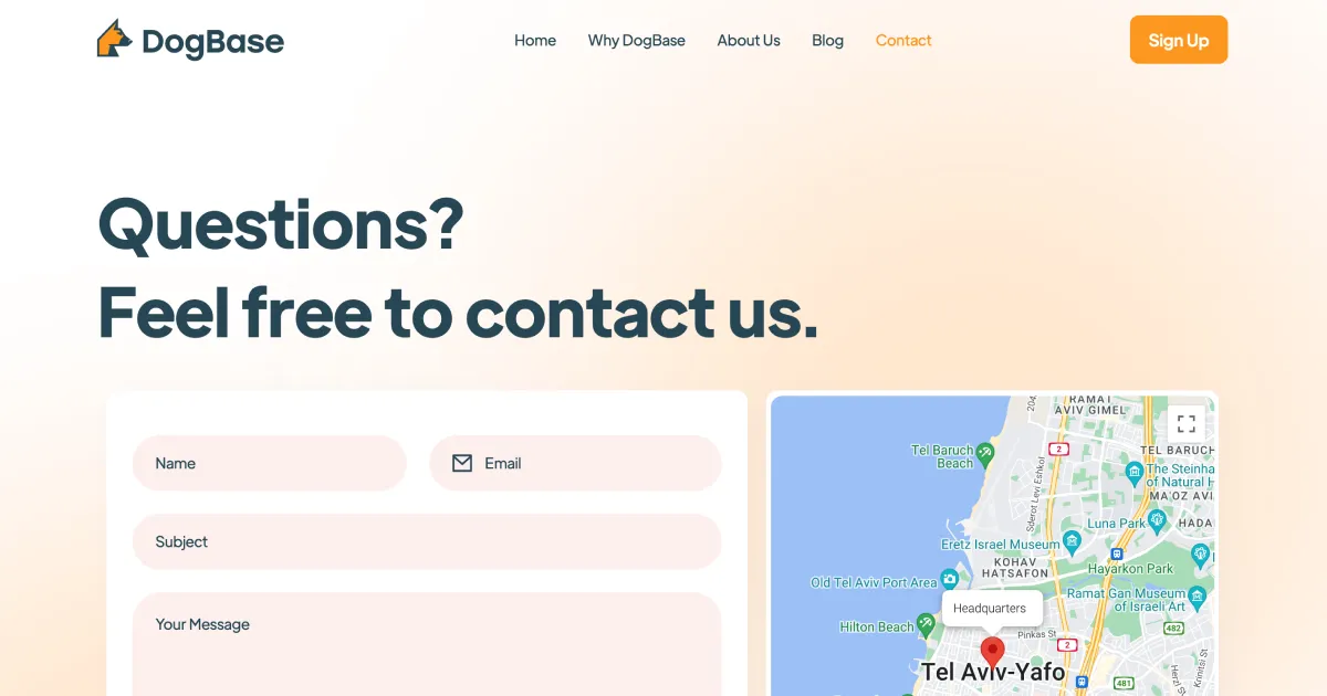 Contact DogBase - Get in touch with us through the right channels