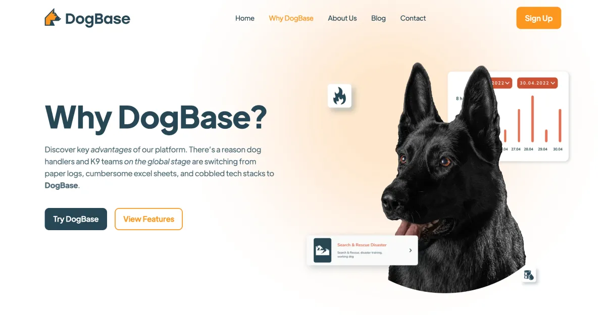 Why DogBase - Trusted by working dog handlers and beyond