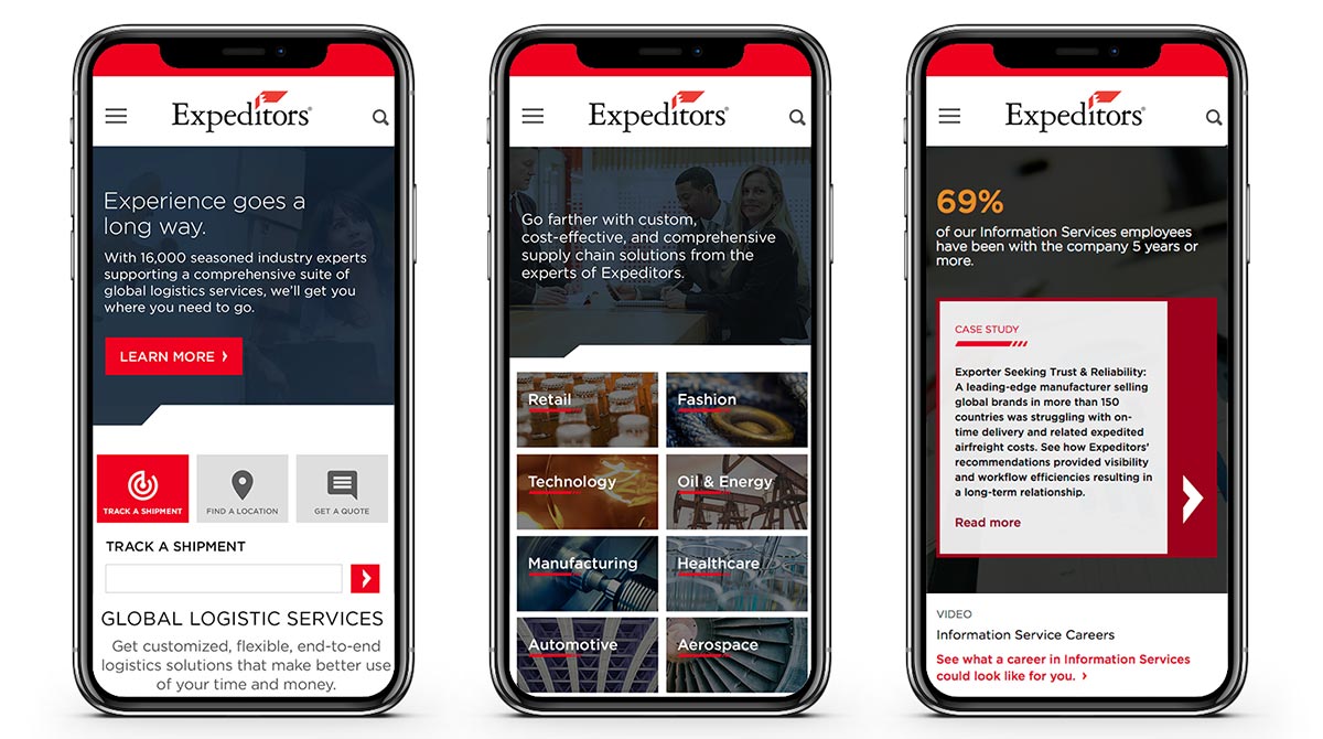 Digital Experiences for Expeditors Global Website