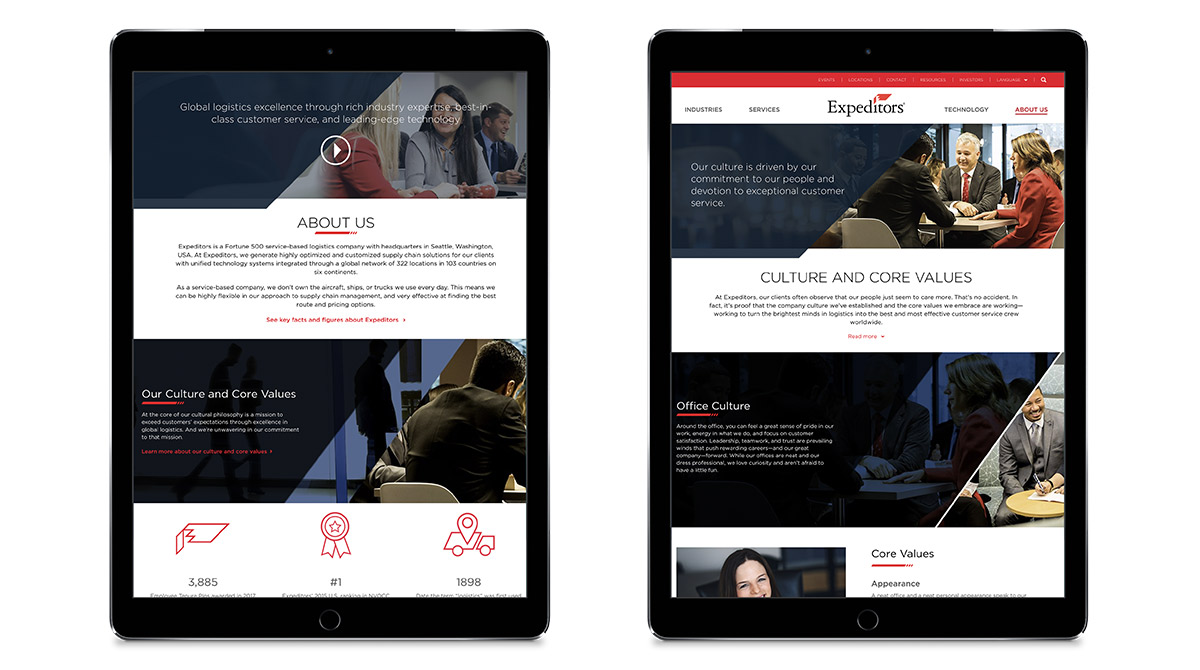 Digital Experiences for Expeditors Global Website