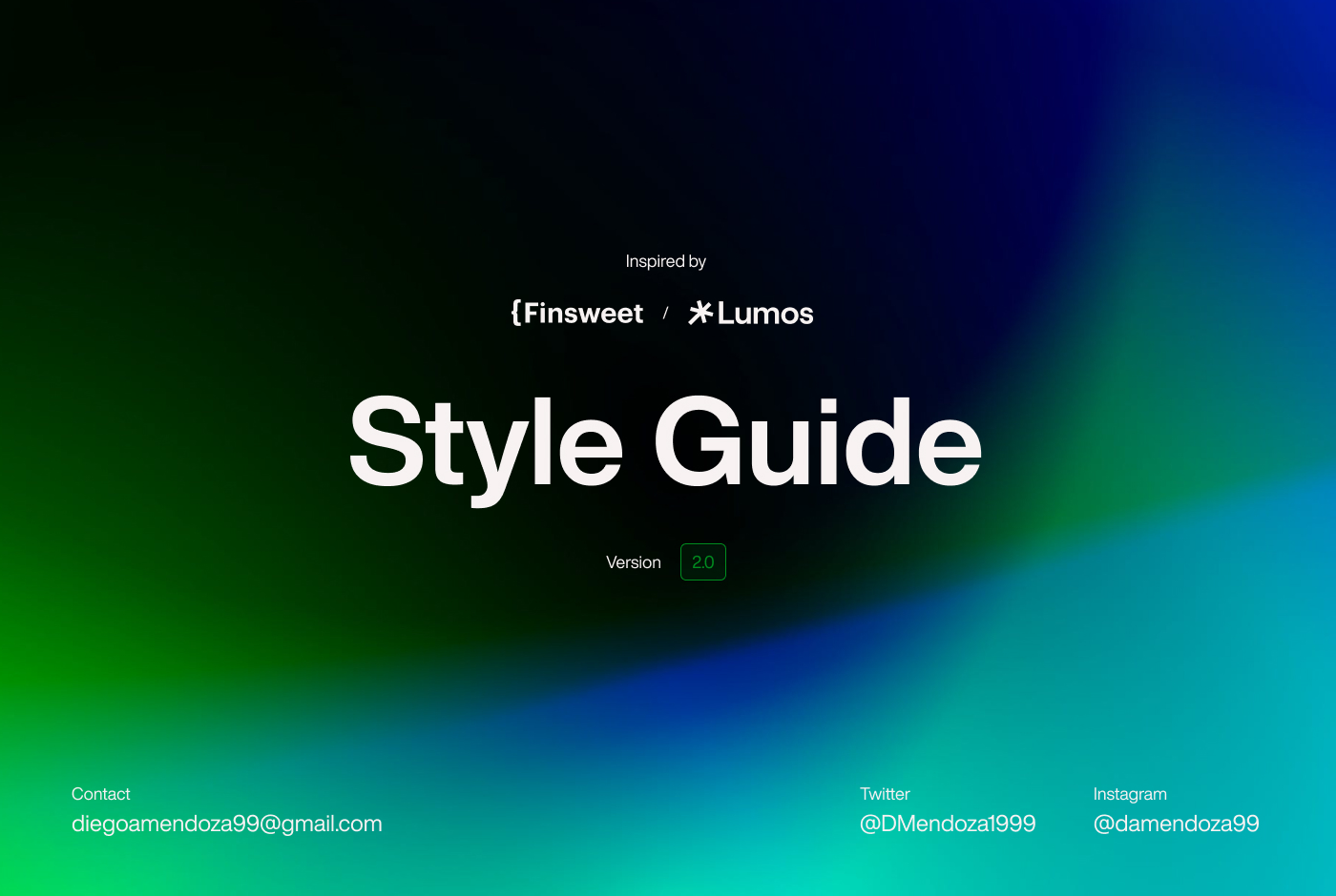 Project Style Guide - Diego A' Mendoza V2.0 - Webflow