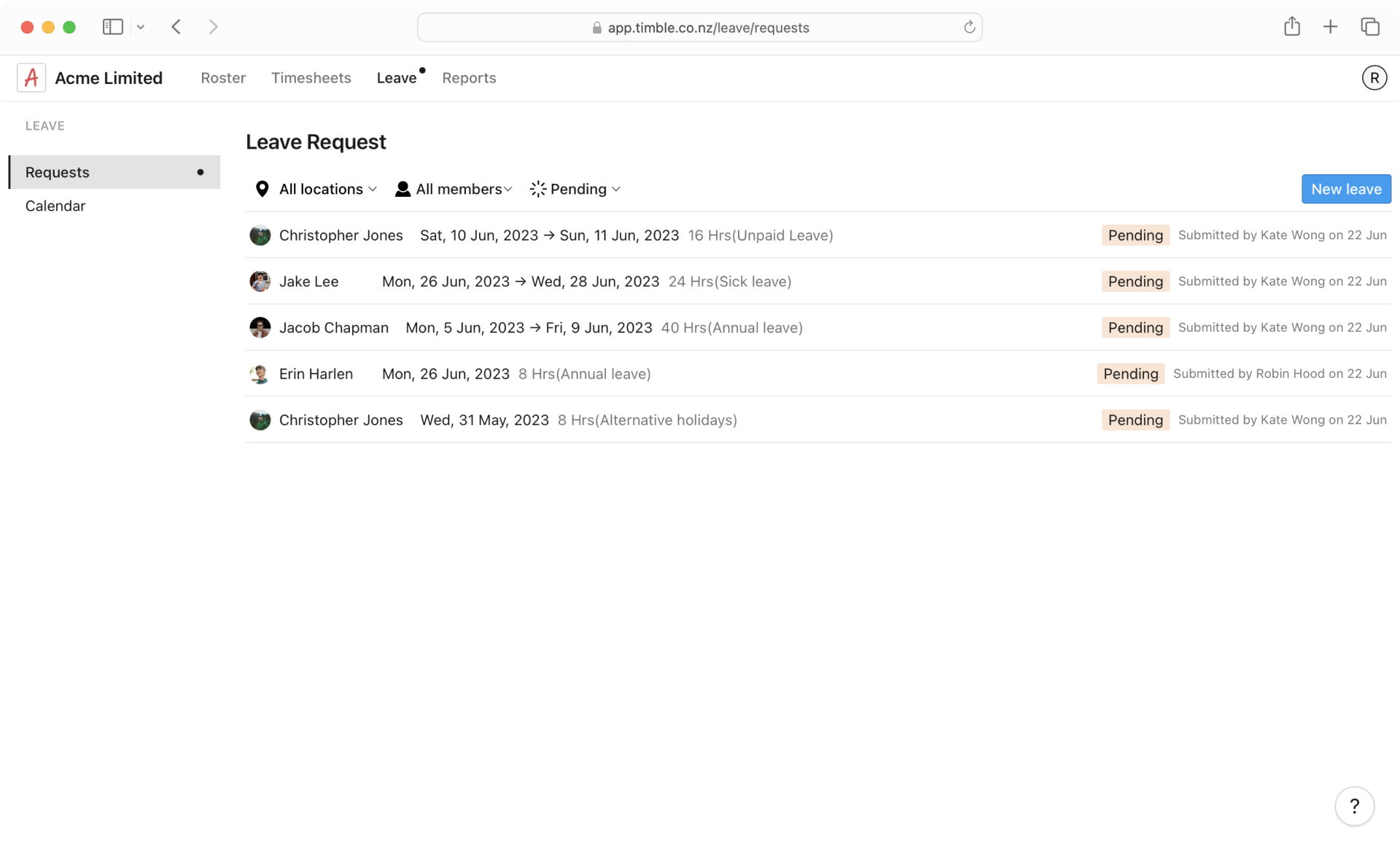Timble - Manage staff rosters, timesheets and leave requests, all-in ...