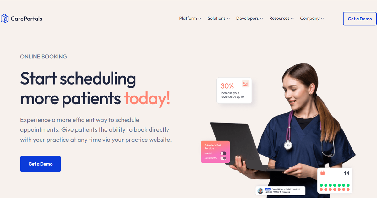 CarePortals - Online patient scheduling for healthcare providers