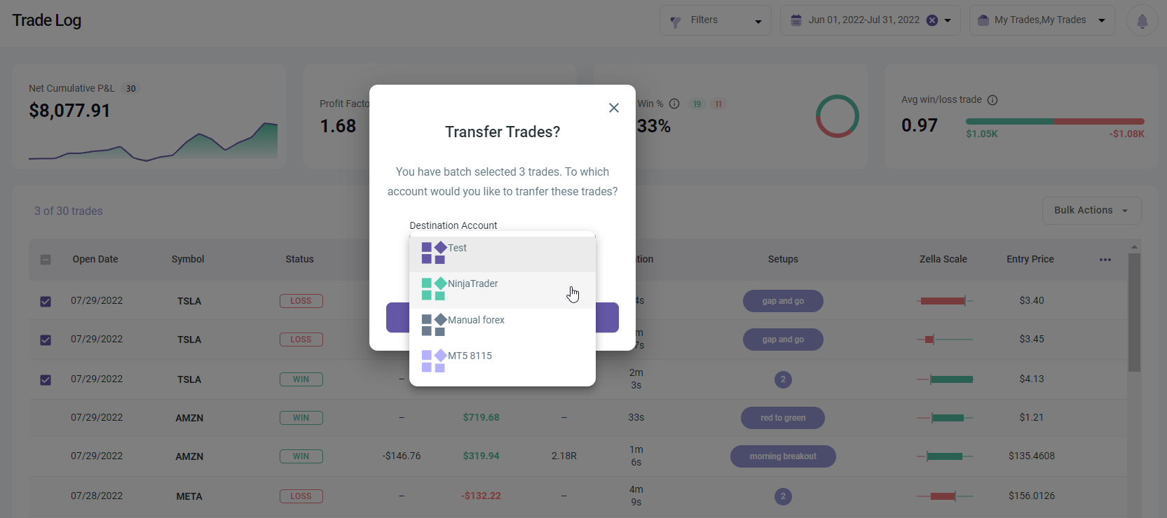 April - May Release Notes - TradeZella