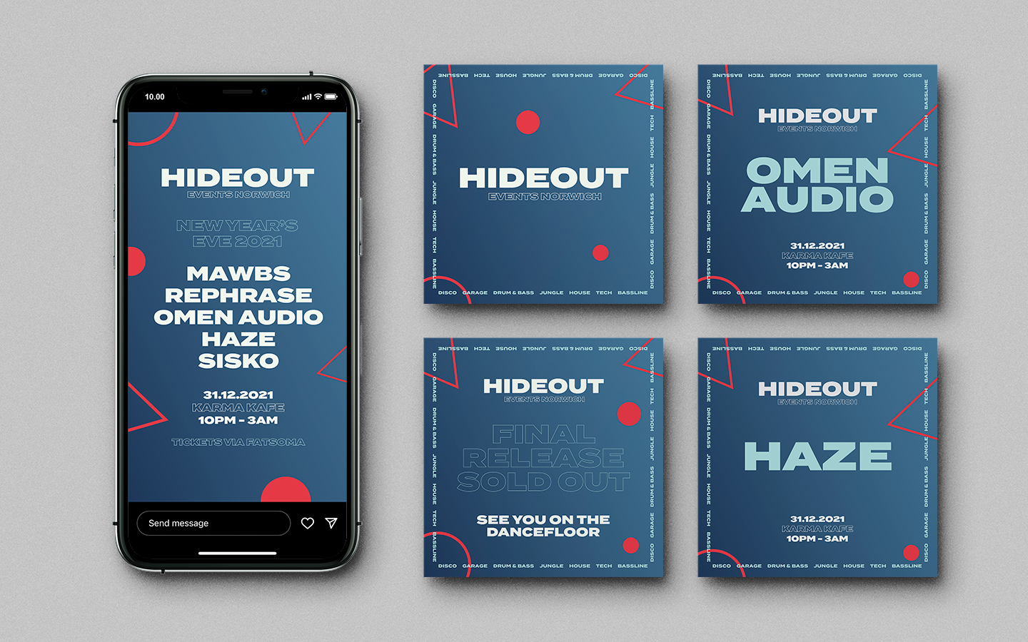 Hideout Events | Deeper Design - Portfolio Project