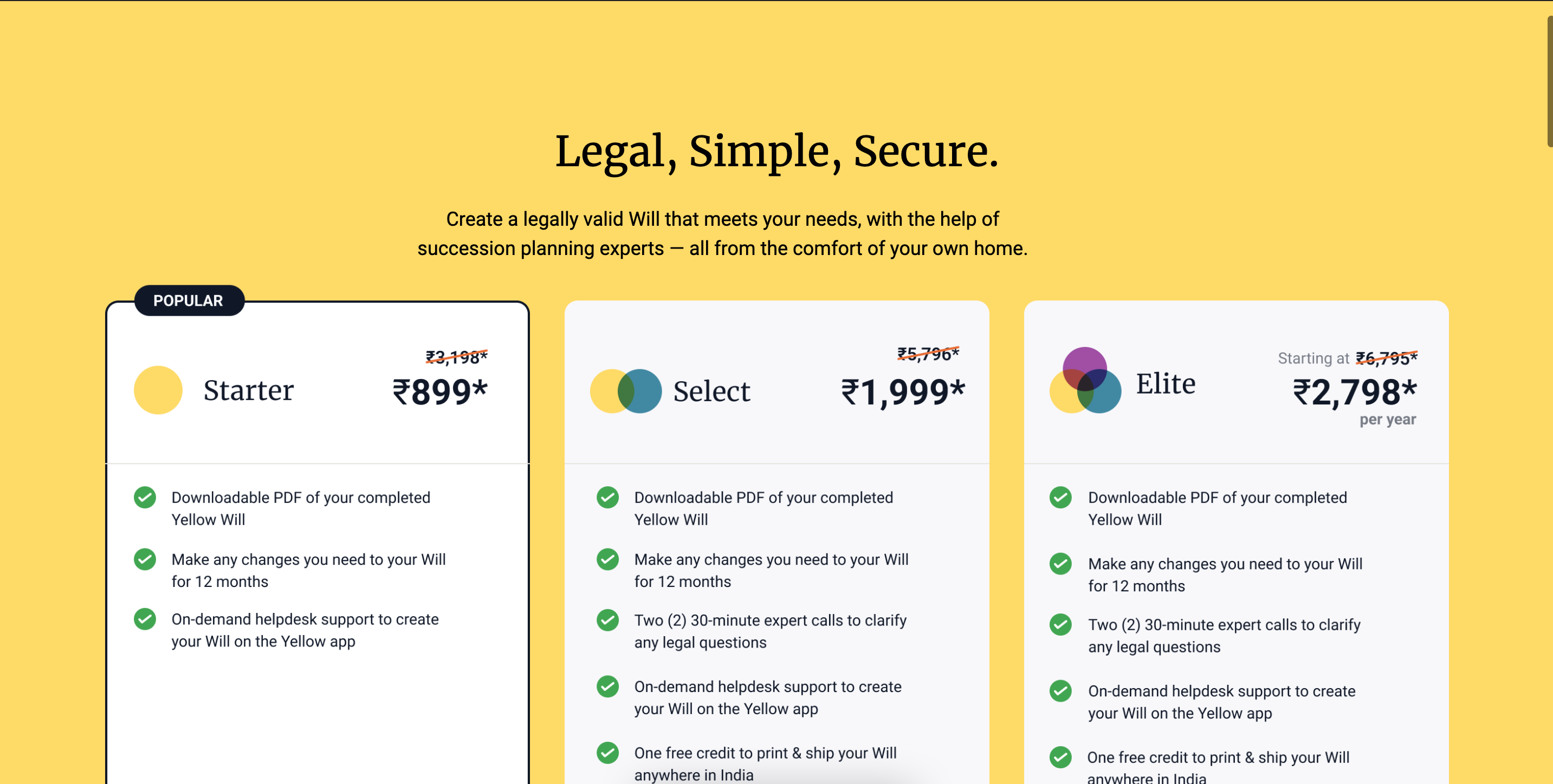Yellow Wills | Membership Pricing