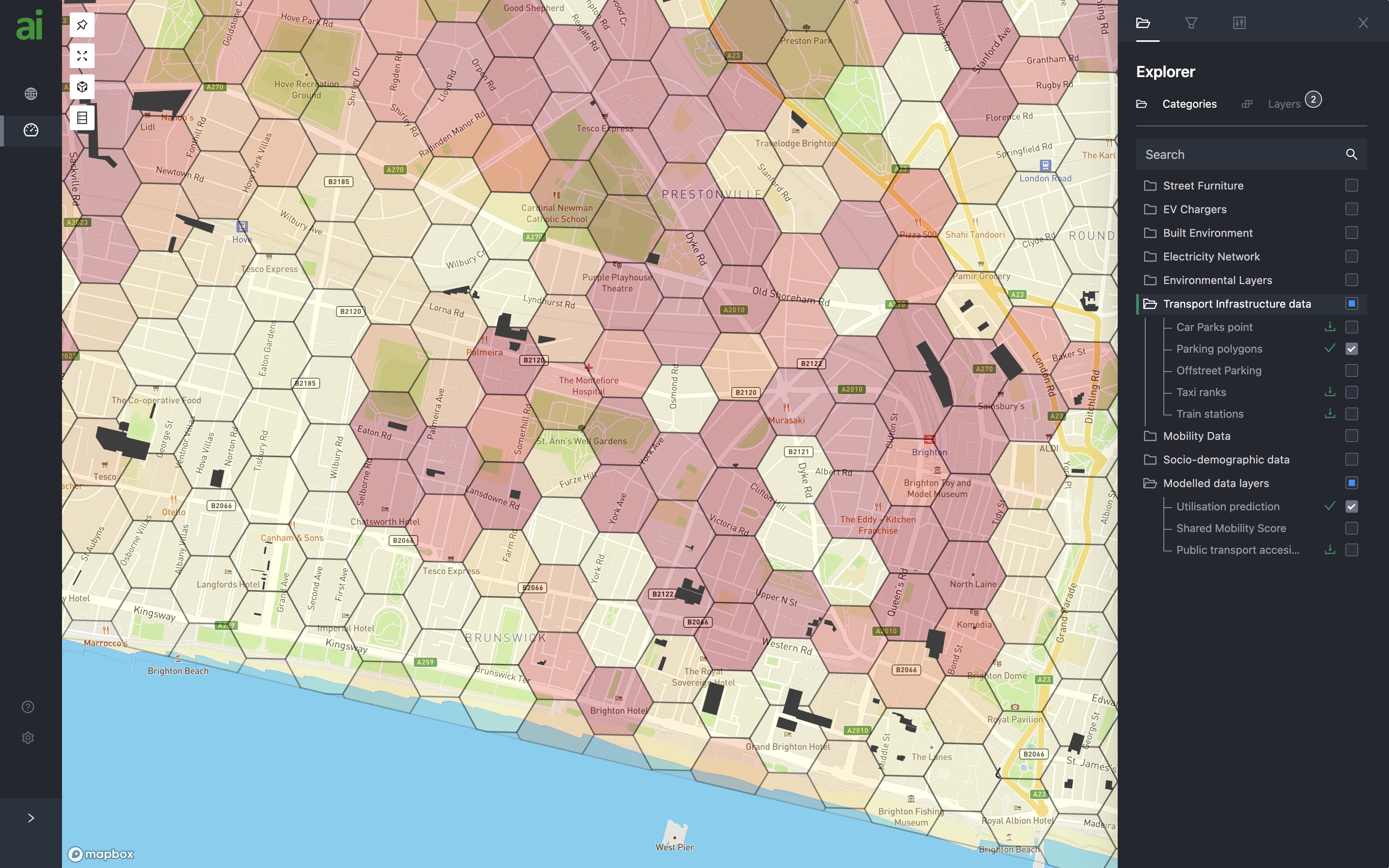 Spatial analytics for EV charge point siting