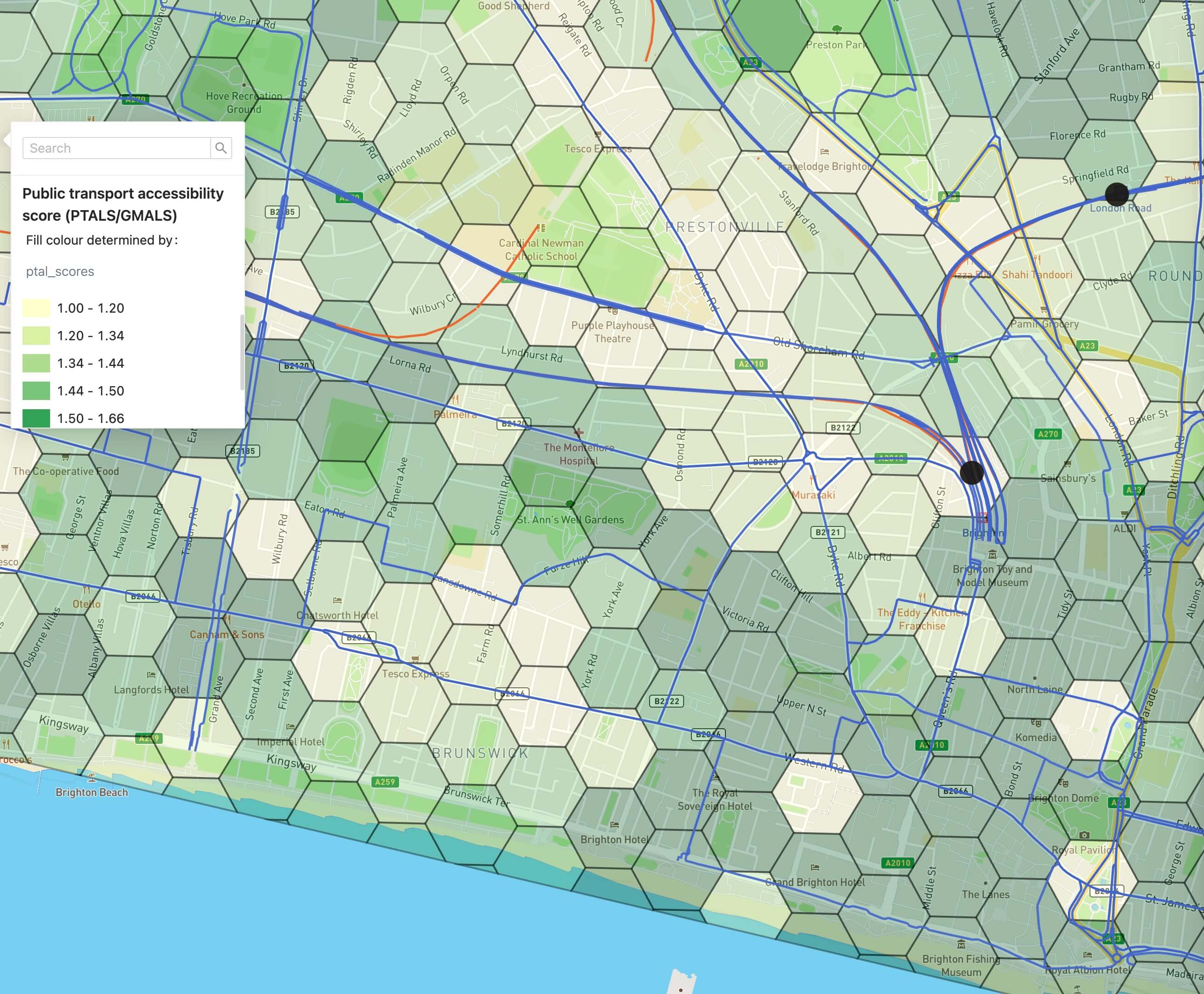 Public Transport Accessibility Levels (PTALs)