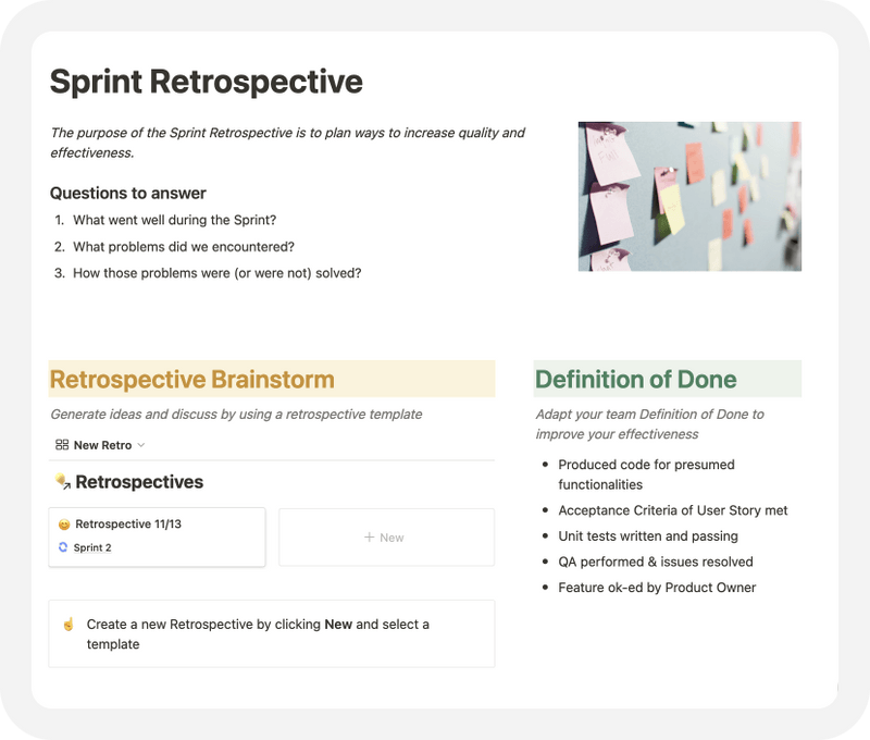 Scrum Template for Notion - Jira alternative