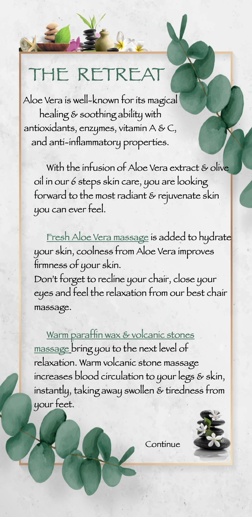 The Comma Spa | menu