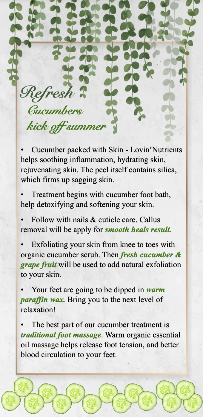 The Comma Spa | menu