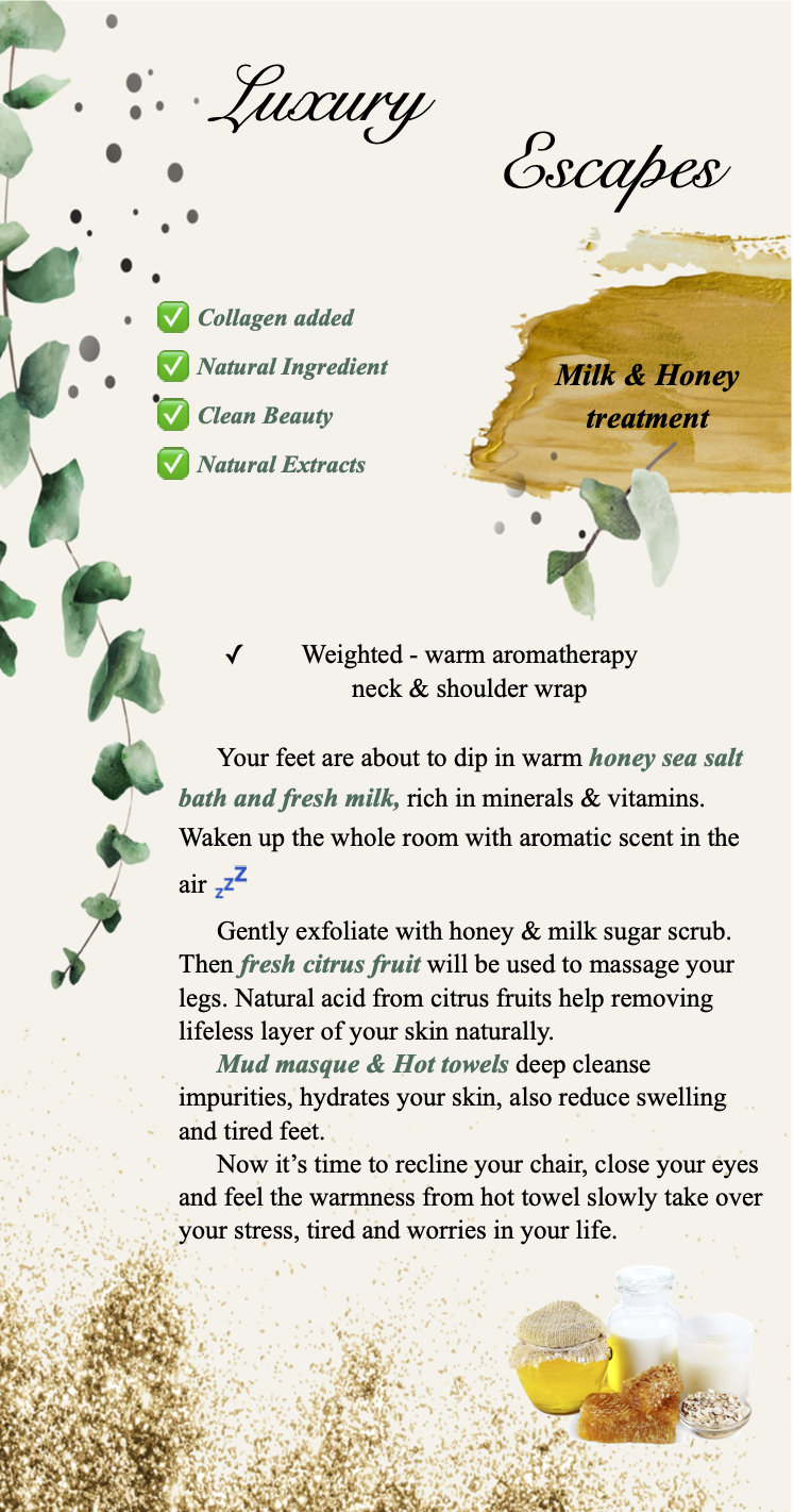 The Comma Spa | menu