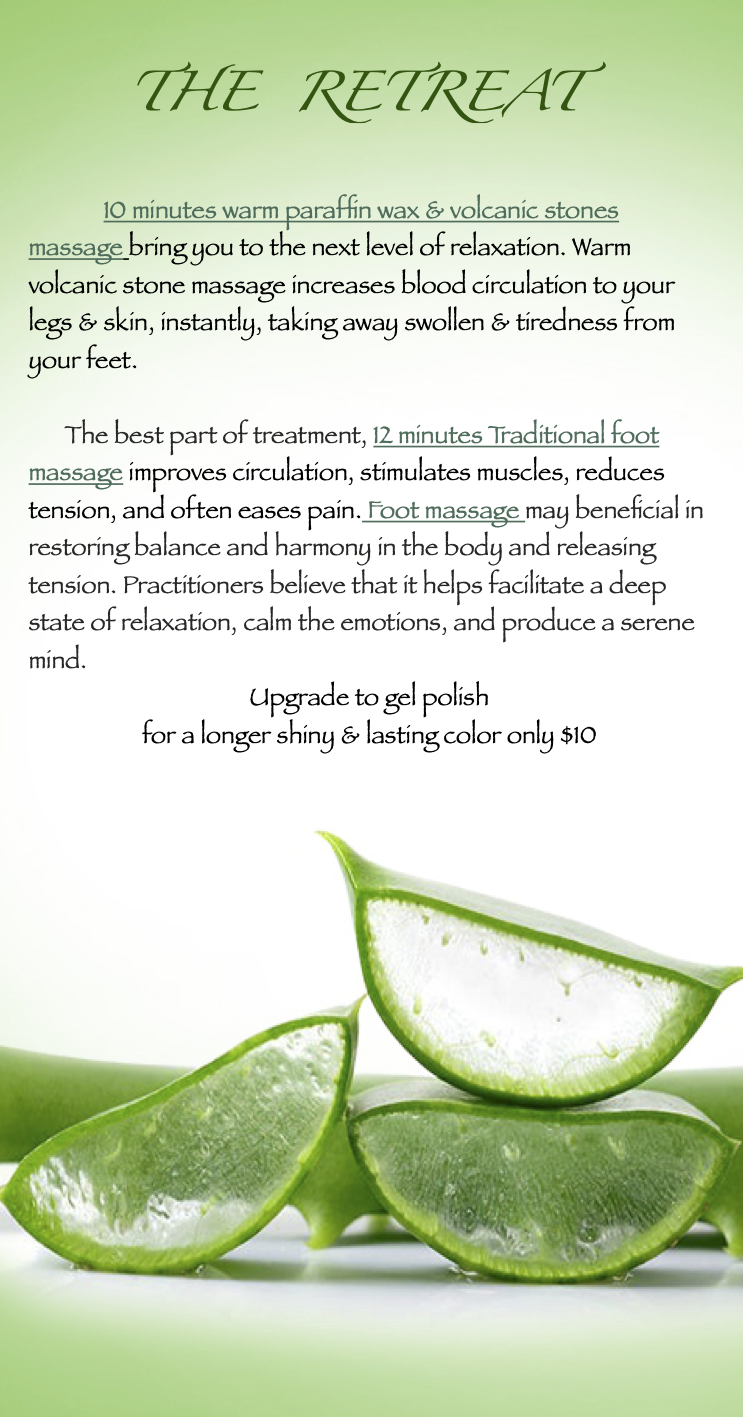 The Comma Spa | menu