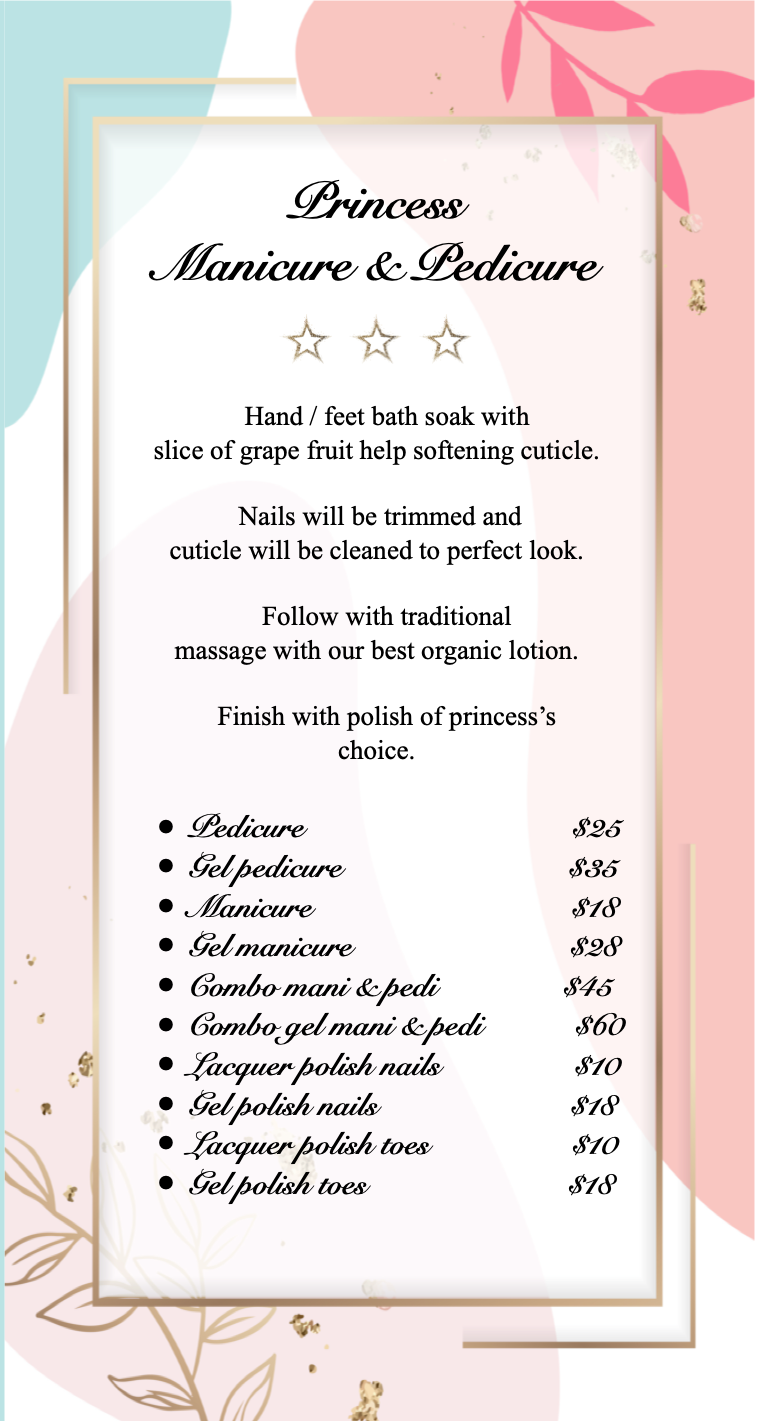 The Comma Spa | menu