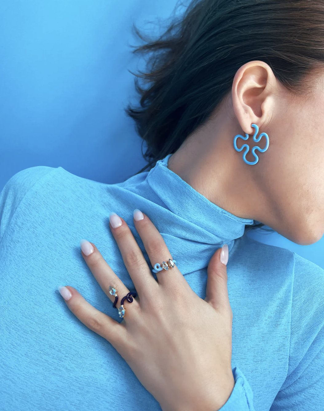 Limelight Nova | Bea Bongiasca | Double Vine Tendril Ring in Blue
