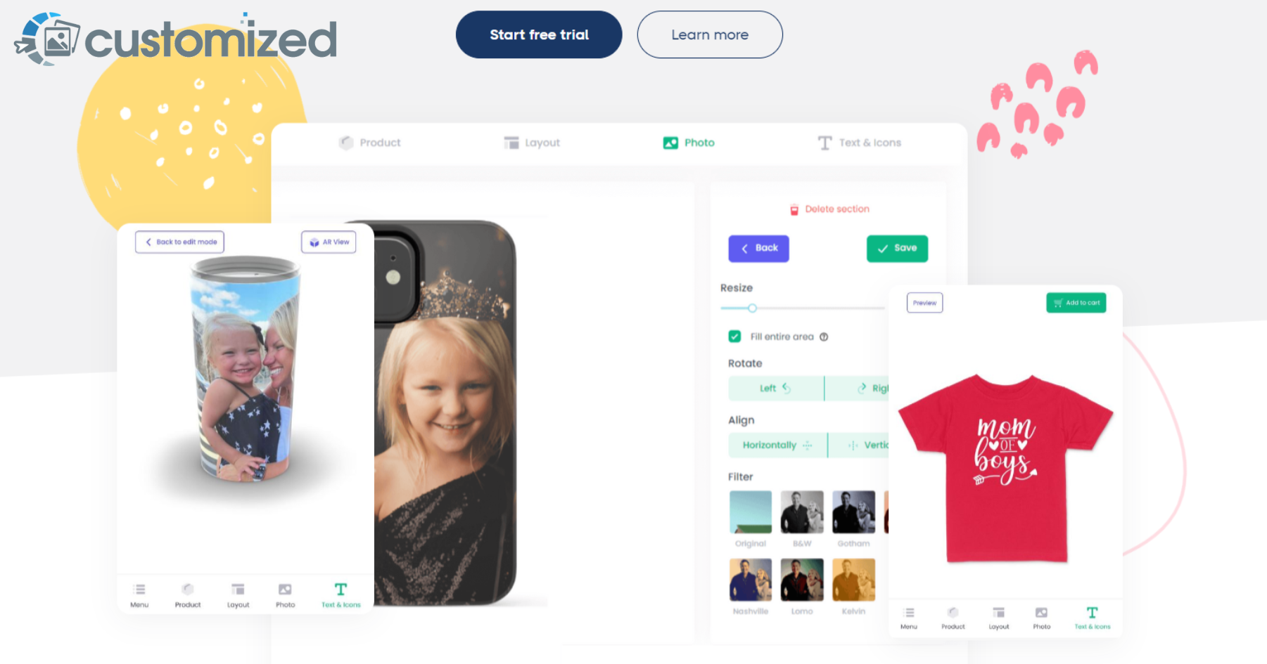 eCommerce Web-to-Print Designer & Personalizer - Customized