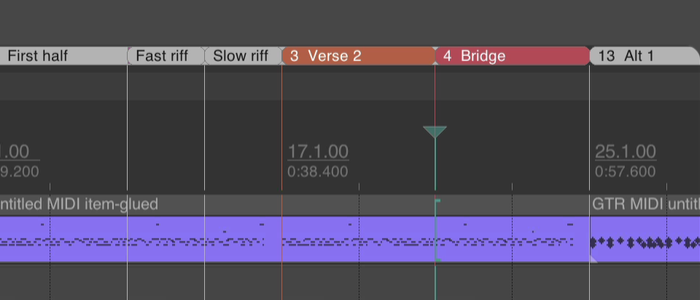 How to stack regions in REAPER