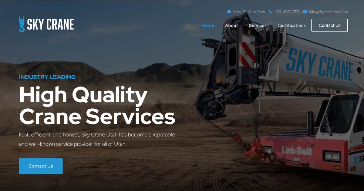 Sky Crane Utah - High Quality Crane Services