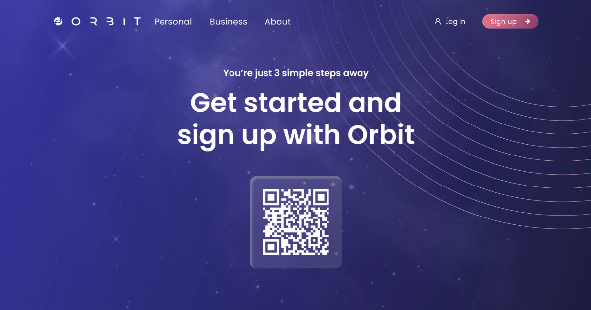 Get the app | Get started and sign up with Orbit