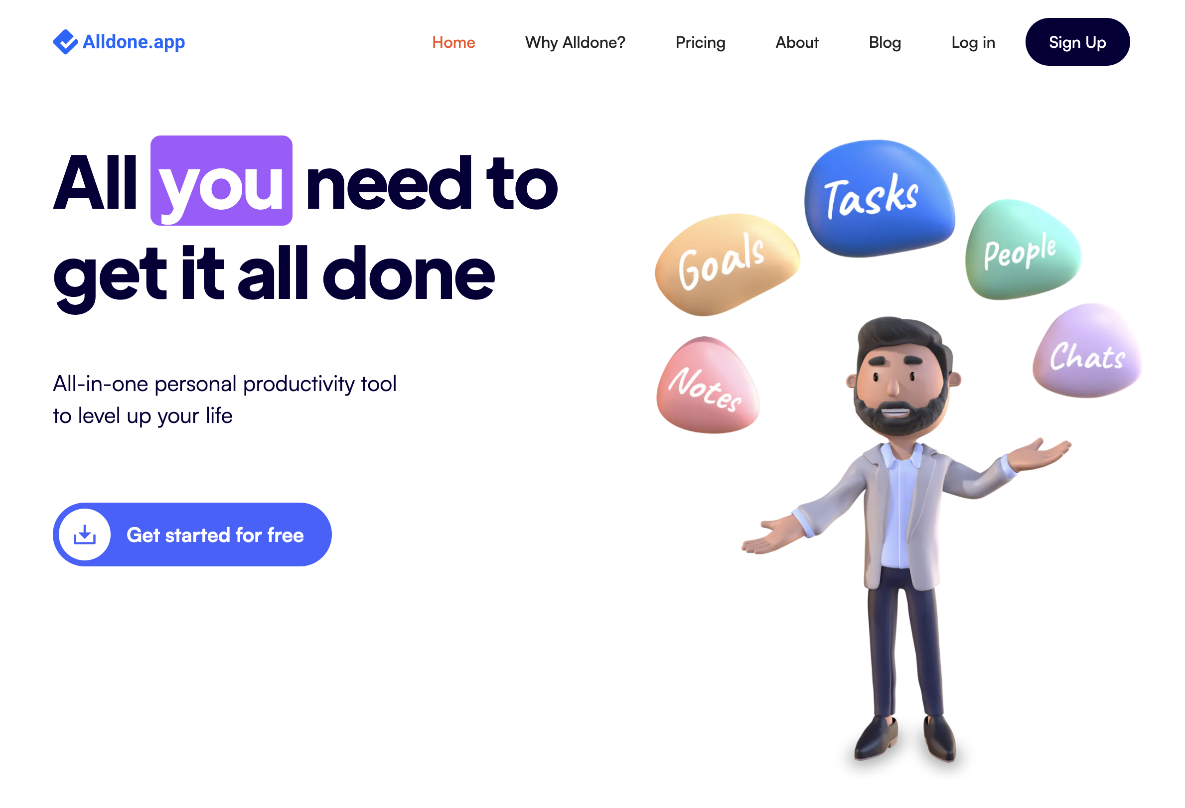 Home | Alldone.app - All-in-one personal productivity tool to level app ...