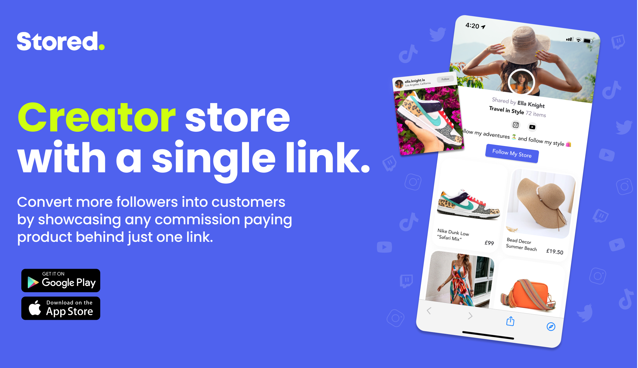 Stored. | Creator Store With A Single Link