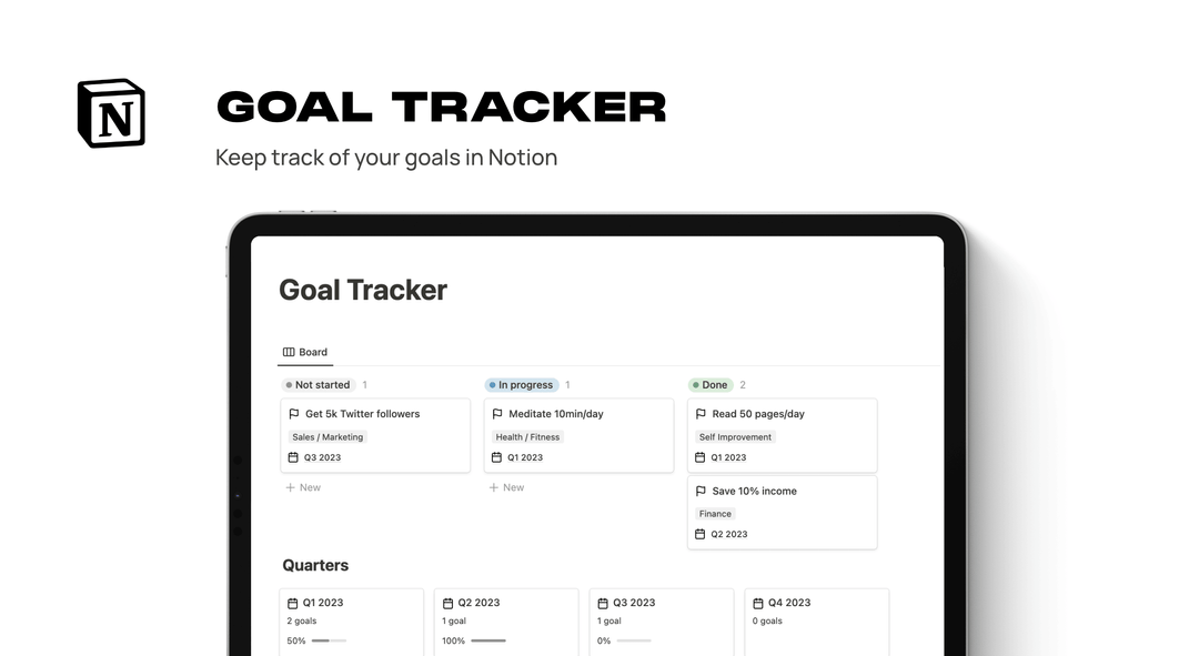 Notion Goal Tracker - Notionland Template Gallery
