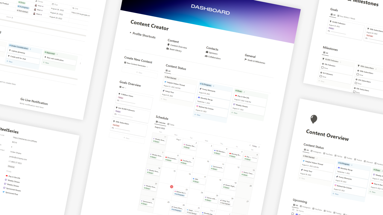 Content Creator - Notionland Template Gallery