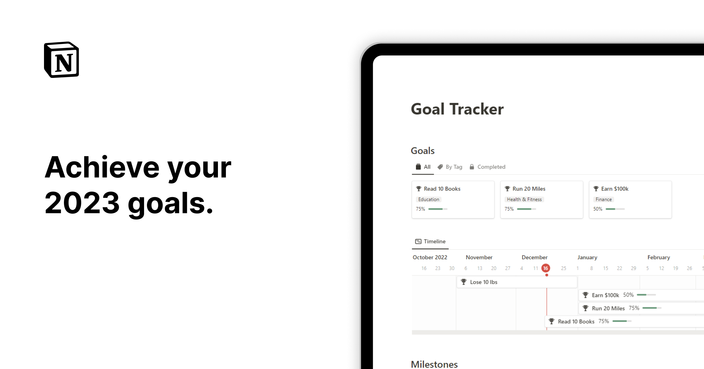 Goal Tracker - Notion Template